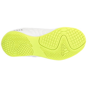 adidas Copa Pure.4 Indoor Sneaker, White/Core Black/Lucid Lemon, 2 US Unisex Little Kid