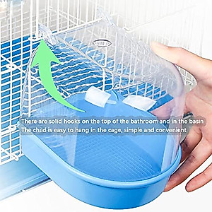 LGsilent Bird Bath Bird Cage Accessories, Bathing Tub for Pet Birds, Hanging Parrot Bird Bathtub Suitable for Small Parrots, Canaries, Love Birds and Other Small Birds, Blue, 5.5x5.5x5.3inch