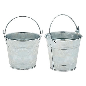 6 Pack Small Galvanized Metal Buckets with Handles, Mini Tin Pails for Party Favors, Succulents, Rustic Home Decor (3 in)