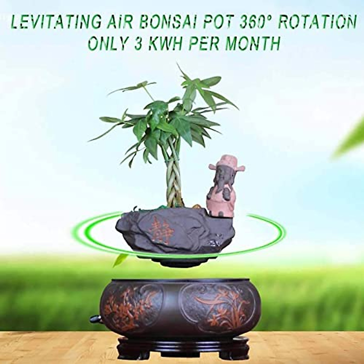 Floating Flowerpot-Floating Bonsai-Home Decoration Floating Bonsai-Creative Design Bonsai-Home Office Decoration-Fun Gift,A