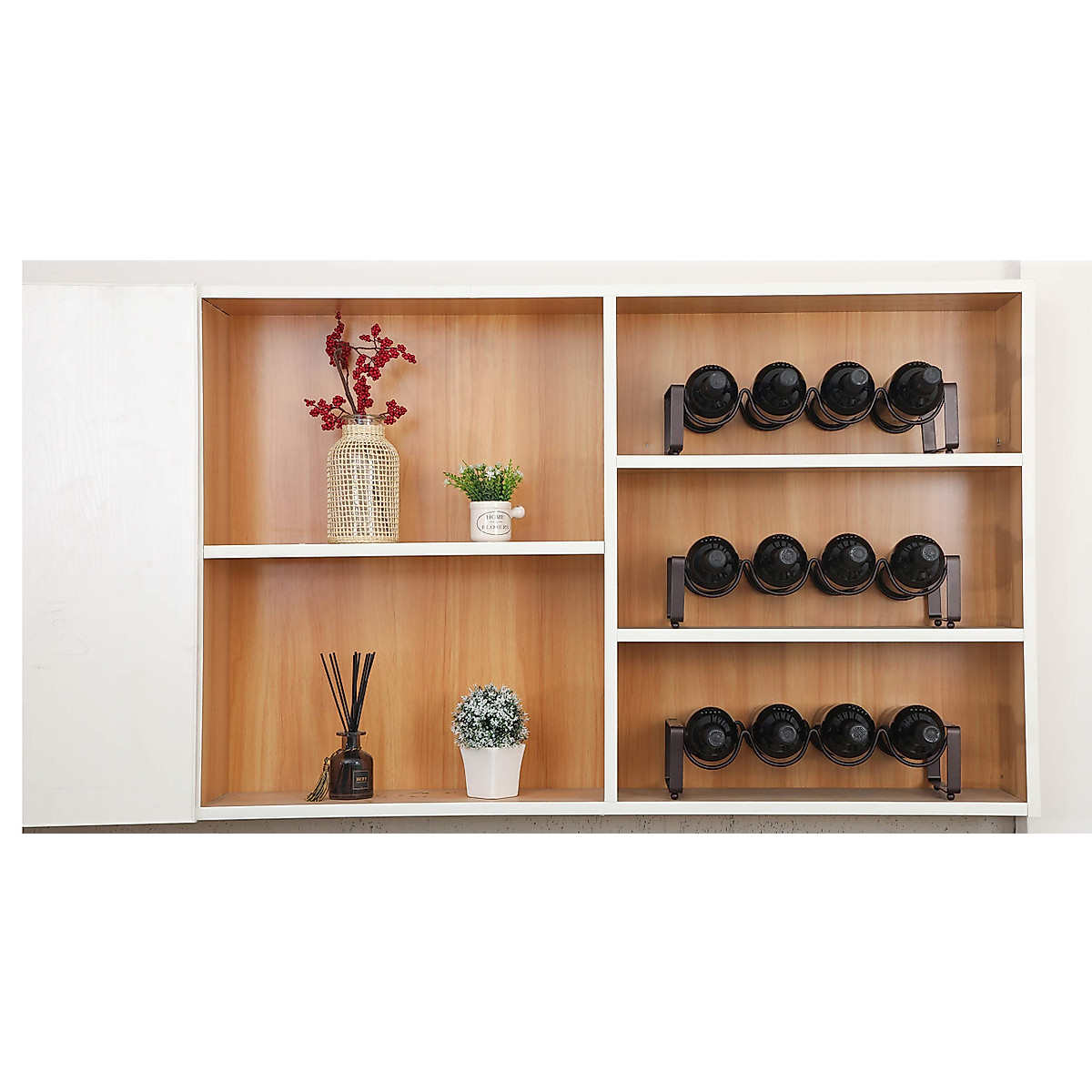 YCOCO Wine Rack,3 Tier Stackable Freestanding Countertop Wine Holder Can Hold 12 Bottles Wine,Space Saver for Wine Cabinet and Counter Storage,for Champagne and Red White Wines