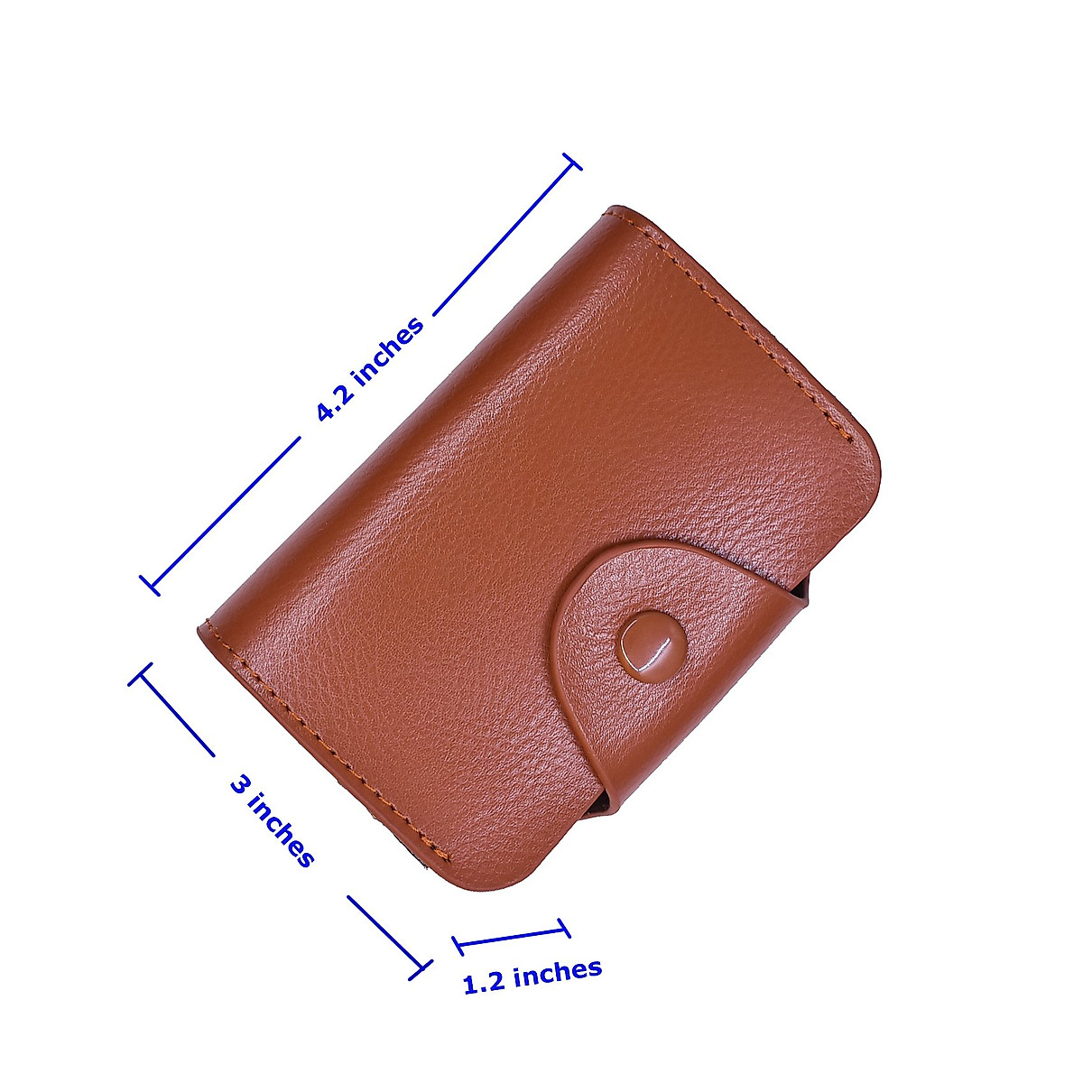 Laimi Duo Unisex Genuine Slim Thin Wallet Leather RFID Security Blocking Credit Card Holder Business Name Card Wallet Case for Women and Men (Brown)