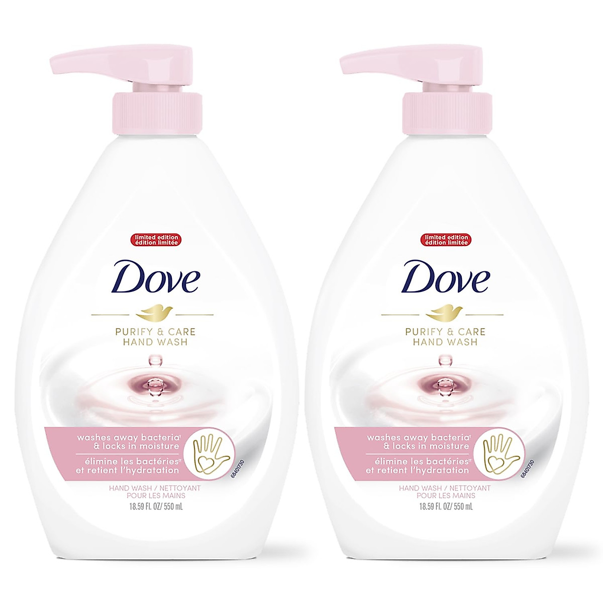 Dove Purify and Care Limited Edition Hand Wash, 18.59 Ounce (Pack of 2)