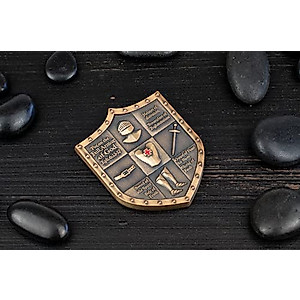 Armor of God Challenge Coin Bulk Pack of 10, Commemorative Military Souvenir Coins for Collectors, Knight Templar Shield Religious Pocket Prayer Token of Faith for Army, Navy, & Marine Veterans