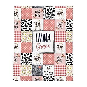 Personalized Cow Baby Blanket,Cow Blankets,Cow Print Fleece Blanket,Cow Blanket Baby,Cow Print Baby Blanket,Cow Baby Security Blanket,Pink Cow Throw Blanket,Baby Blanket Cow,Cow Blanket for Kids
