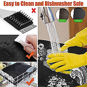 DRPORONYN Grill Mat , Set of 5 Non-Stick BBQ Grill Mats Grilling mat for Outdoor Grill ,Heavy Duty, Reusable, Easy to Clean , Works on Gas Charcoal and Electric BBQ ,15.75x13 inch - Black