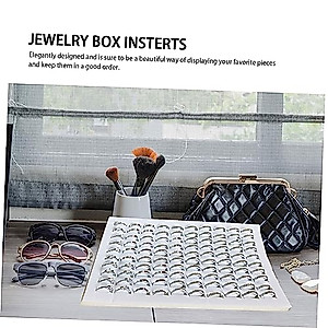 BESTOYARD 8 pcs Box jewelry box pad jewelry stand foam ring holder jewelry tray insert showcase dsiplay insert jewelry foam insert ring display pad eyeglass tray sponge lining ring box white