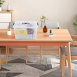 Bblina 10 Liters Clear Storage Boxes, Plastic Organizer Tote Bins Set of 6