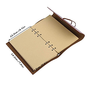 Zopsc Retro Leather Notebook with Fountain Pen with Pen Ink, Dip Pen Set Calligraphy Pen Notebook,Leather Notebook Quill Pen for Gift (red) (black)