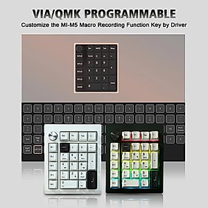 ZMX GMK26 Mechanical Numpad,VIA/QMK Programmable Hot Swappable Gasket Wired BT5.0/2.4G Wireless Number Pad with Knob PBT Keycaps 26 Keys Macro RGB Gaming Numeric Keypad for Laptop TKL Keyboard (Black)