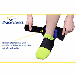 Brace Direct Night Splint (L/XL) + Plantar Fasciitis Day Air Wrap- for Plantar Fasciitis Relief, Arch Support, Heel Foot Pain, Achilles Tendonitis