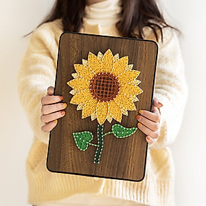 Faynore DIY String Art for Kids Adult Creative DIY Craft Kit with All Necessary Accessories and Frame - Home Wall Decorations Tabletop Decor - Gifts for Women Children (8.2" x 11.8") (Sunflower)
