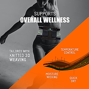 AllyFlex Sports® - Lumbar Support Belt for Women for Back Pain, Slim-Fit Back Brace for Men, Breathable Compression Back Support Brace, 41.5 inches, Medium/Large