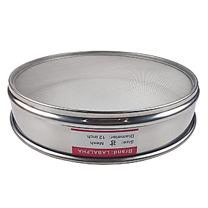 LABALPHA 35 Mesh Lab Sieves, 35 Mesh Test Sieve, 12'' Diameter, 304 Stainless Steel Wire Cloth (0.5mm)