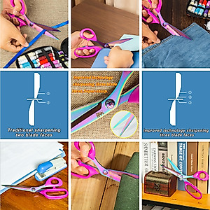 DIGNITY Left Handed Scissors Adults,Titanium Coating Forged Stainless Steel,Comfort Grip Shears,Super-sharp, for Office Home General Use Professional Crafting, 9.3 Inch