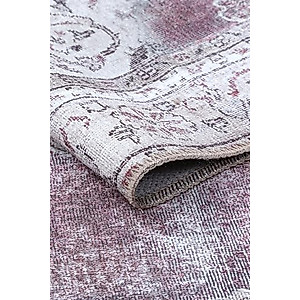 Home Culture Machine Washable Runner Rug (2'6''x7'5'') for Entryways, Doorways, Livingroom, Low Pile Rug, Pet Friendly, Rose