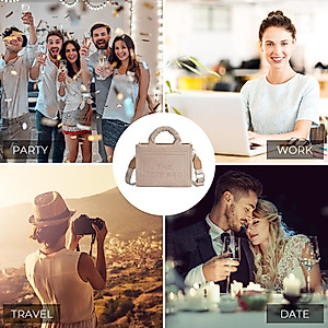 JQAliMOVV The Tote Bags for Women, Trendy Leather Tote Bags Small Top-Handle Crossbody Tote Bag Handbag for Travel Work (Khaki)