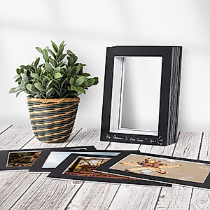 Golden State Art, Pack of 20 11x14 BLACK Picture Mats with White Core Bevel Cut for 8x10 Pictures