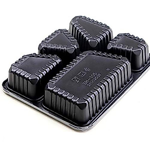 Hemoton 30pcs Disposable Bento Box 5 Compartment Meal Prep Container with Lid Microwave Heating Food Box for Home Restaurant (Black)