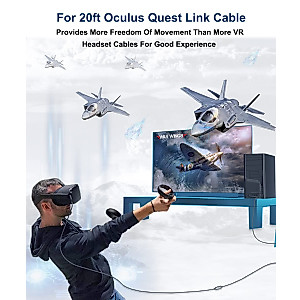 AkoaDa 20 FT Link Cable for 0culus Quest 2, Link Cable for Quest 2,Pico 4 and PC,Steam VR, Long USB 3.0 to USB C Cable, Virtual Reality Gaming Accessories for 0culus Quest
