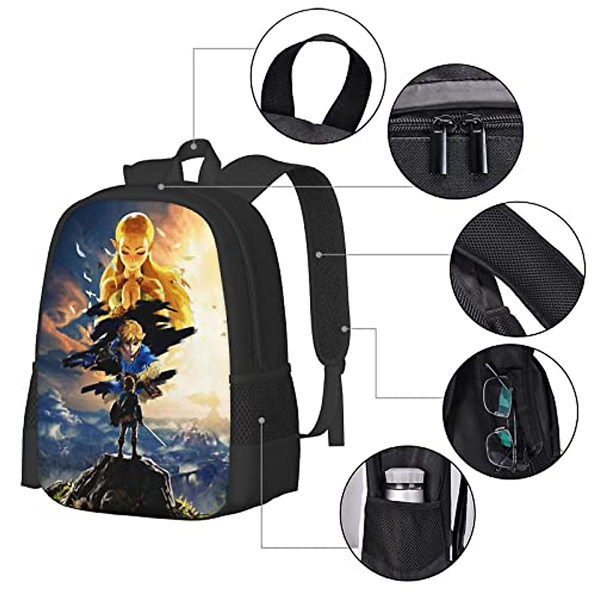 Game Backpack With Pencil Pouch And Shoulder Bag 3 Piece Boys Girls Backpack Combo Set 17in