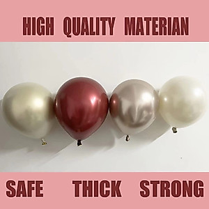 Orgnafey Burgundy and Pearl Sand White Balloon Garland Arch Kit Double Stuffed Pearl Chrome Gold And Champagne Balloons For Bridal Wedding Engagement Anniversary Baby Shower Birthday Party Decorations