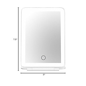 Jack & Rose Travel Mirror with Light, Folding Travel Mirror Led Lighted Makeup Mirror