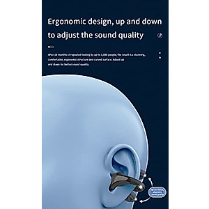 Wireless Ear Clip Bone Conduction Headphones Bluetooth Open Ear Waterproof Bluetooth Bone Conduction Earbuds Ear Clip Bone Conduction Head Set Painless Long Battery for Sports,Working,Driving Black