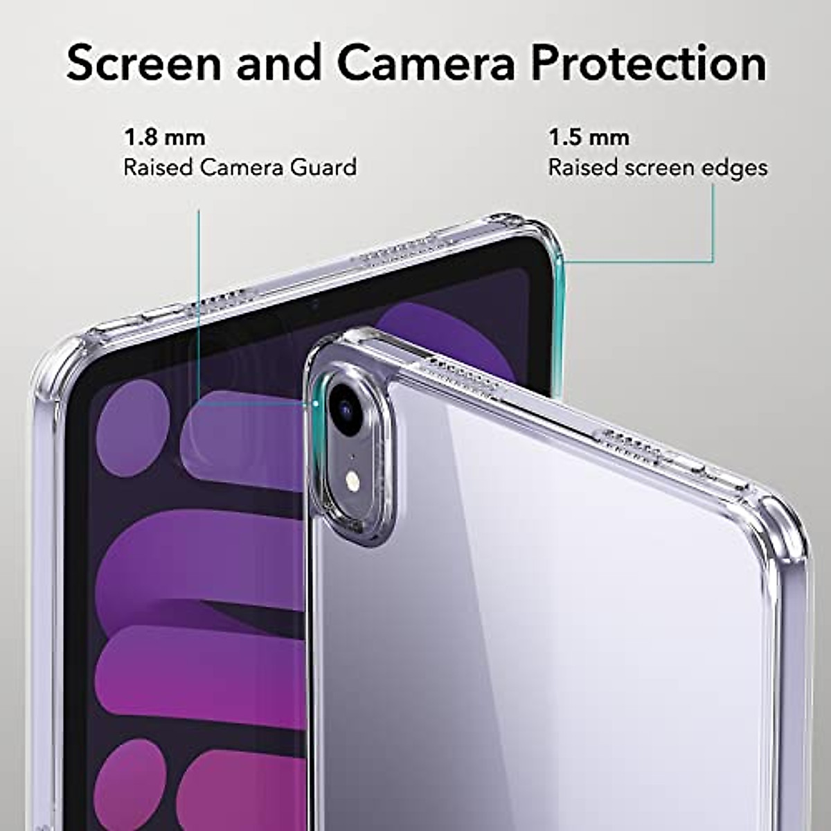 ESR for iPad Mini 6 Case, iPad Mini 6th Generation Case with Stand(8.3 inch, 2021), 3 Stand Modes, Slim and Light, Yellowing Resistant, Boost Kickstand Case, Clear