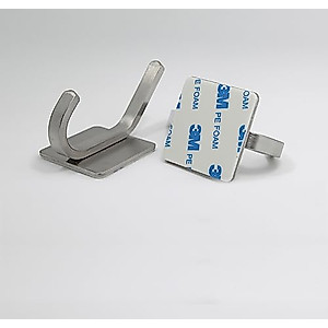 ousun Self Adhesive Wall Hooks Heavy Duty, Brushed Stainless Steel Towel Hook Coat Hook (4-Pack Hooks)