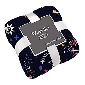 Wucidici Planet Throw Blanket Lightweight Soft Cozy Moon Blanket for Couch Sofa Bed 50"x 60"