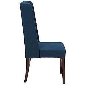 Christopher Knight Home Blythe Tufted Fabric Dining Chairs (, 2-Pcs Set - Navy Blue / Brown