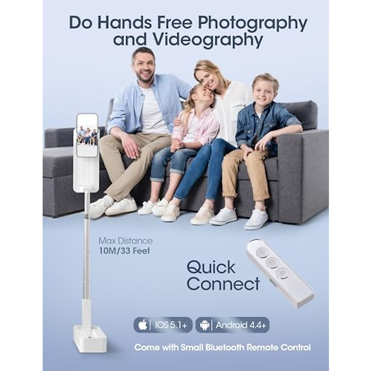 2024 Newest Overhead Phone Stand for Recording, [Enhance brightness&Ultra-Stable]Fully Foldable Mobile Phone Holder,Cover all-around viewing angles Phone Stand for live streaming,Cooking,Vlogging Kit