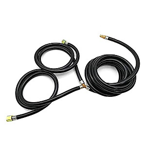 MENSI 16 Feet Y Splitter RV Propane Extension Hose for Two Outdoor Gas Grill to Hook Up RV 1/4" Quick Connect Adapter