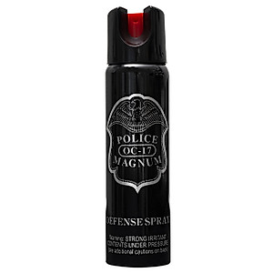 POLICE MAGNUM Large Pepper Spray Max Strength Portable Security- 16 ft Range- Made in The USA- 4oz Twist Lock (Red)