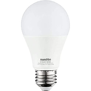 Sunlite 80881-SU LED A19 Standard Light Bulb, 11 Watts (75W Equivalent), 1100 Lumens, Medium Base (E26), Dimmable, UL Listed, Energy Star, 5000K Daylight, 1 Count