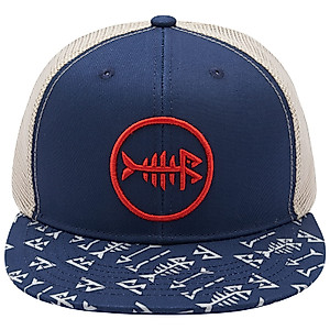 BASSDASH Flat Brim Trucker Cap Adjustable Snapback Hat Mesh Back for Men Women