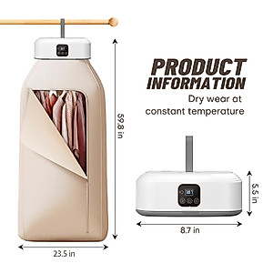 Portable Clothes Dryer，Mini Laundry Dryers with Remote Control, Small Compact Foldable Electric Drying Machine with Dry Bag for Travel,RV, Home,Apartment