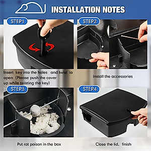 Qualirey 8 Pcs Large Rat Bait Station Traps with Key Outdoor Mice Bait Station 10.24 x 9.45 x 3.94 Safe Indoor Control Rat Trap Tamper Proof Cage House Heavy Duty Mouse Bait Box, Bait Not Included