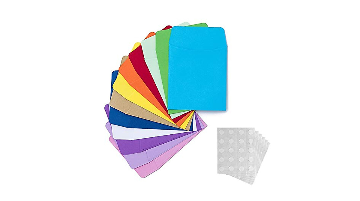 120 Colorful Non-Adhesive Envelopes Pack for Crafts