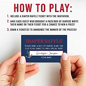 25 Baby Shower Diaper Raffle Tickets For Baby Shower Boy - Nautical Baby Shower Games For Boys, Diaper Raffle Cards, Baby Raffle Tickets, Baby Shower Invitation Inserts, Baby Shower Ideas