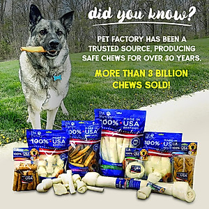 Pet Factory 100% Made in USA Beefhide 4-6" Assorted (Bones & Chip Rolls) Dog Chew Treats - Beef & Chicken Flavor, 25 Count/1 Pack