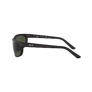 Ray-Ban Unisex Rectangular Sunglasses Black Frame Green Lens