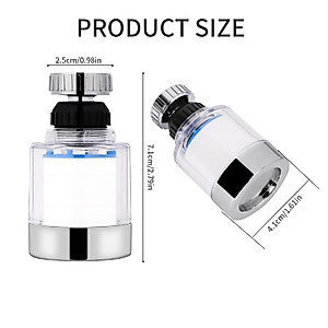 KALIONE 360 Rotating Faucet Water Filter, Removes Heavy Metals and Hard Water, Made of ABS and Stainless Steel, Easy to Install