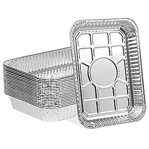 SHINESTAR 20-Pack Drip Pans for Weber, Grill Accessories for Weber Genesis, Spirit, Q Series, Disposable Aluminum Foil Grease Tray Liners, 8.5 x 6 Inch
