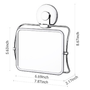 SWAMTIK Shower Mirror Shower Mirror Fogless for Shaving No Fog Shower Mirror 360 Degree Swivel Waterproof Large Shower Mirror Rust Resistant Shower Mirror Fogless for Bathroom NO Drilling Chrome