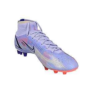 Nike Superfly 8 Elite KM AG Mens Football Boots DJ3973 Sneakers Shoes (UK 11 US 12 EU 46, Light Thistle Metallic Silver 506)
