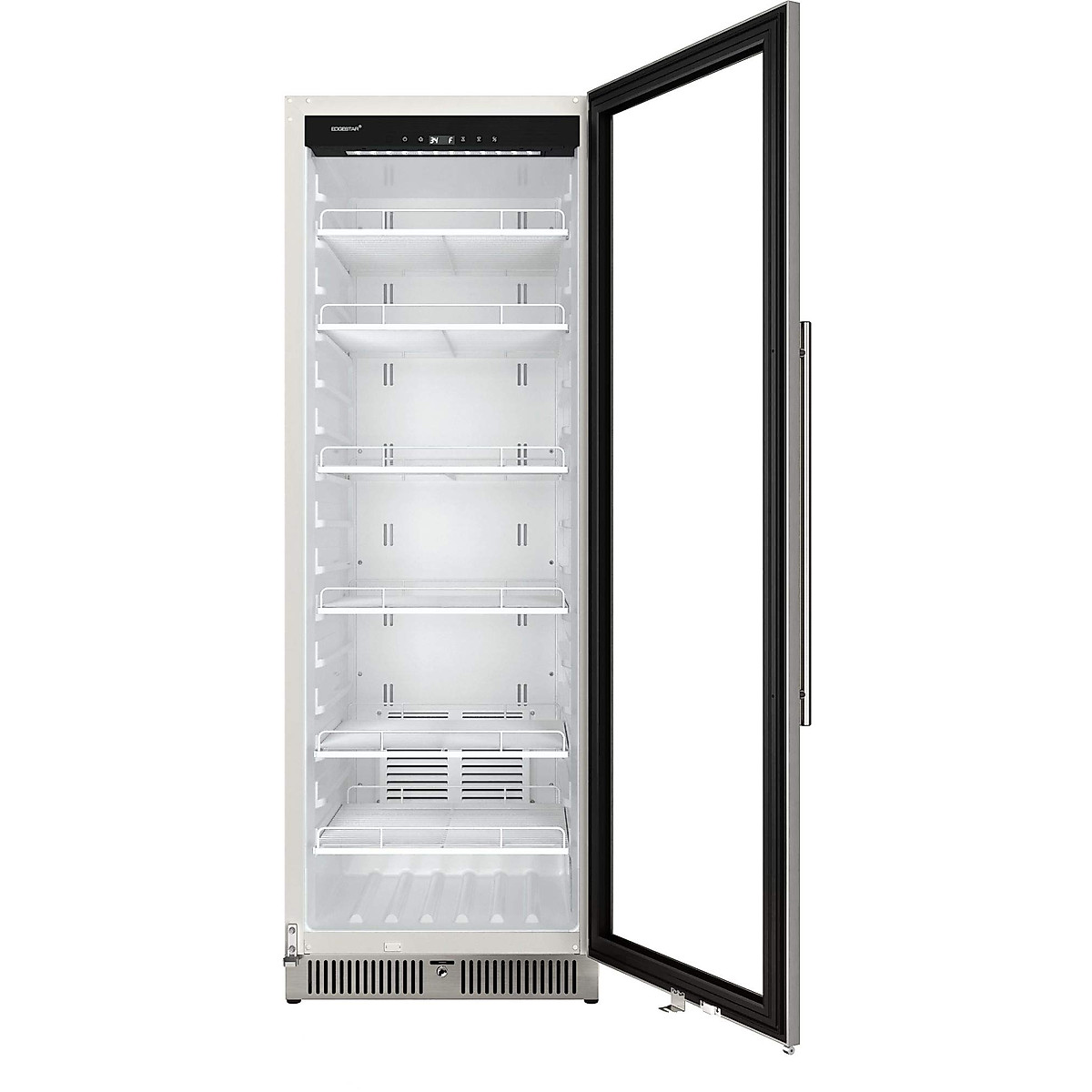 EdgeStar VBM131 24 Inch Wide 13.7 Cu. Ft. Commercial Beverage Merchandiser With Temperature Alarm and Reversible Door - Stainless Steel