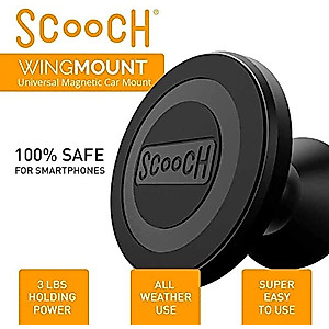 Scooch Wingback Pop Up Phone Grip, Kickstand, and Phone Holder Bundled Wingmount Universal Magnetic Car Mount for Any Phone