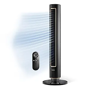 Lasko Pinnacle 40” Tower Fans for Home, 32 ft/s Airflow, Quiet 24dB on Low, 90° Oscillation, 24 Hour Timer, DC Motor, Air Filter for Hair & Dust, Night Light, Remote, DST100